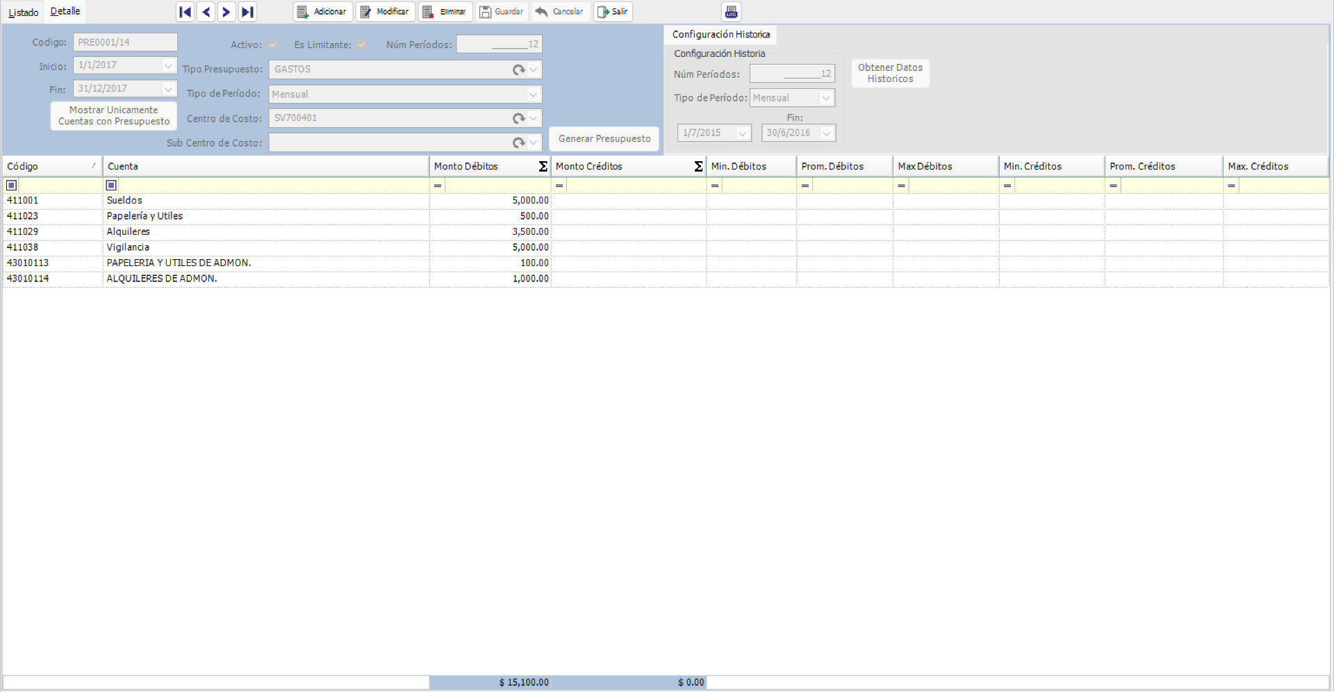 Presupuestos Contables - Brilo ERP Docs